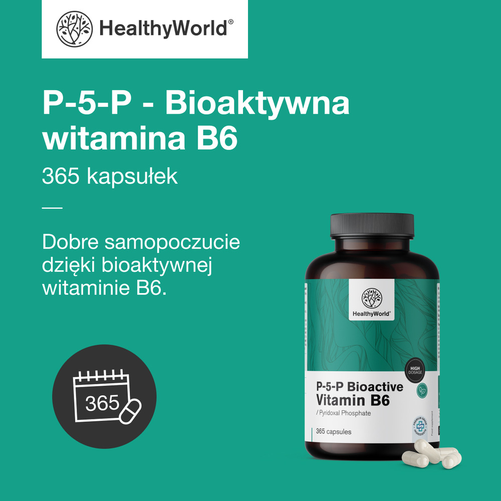 P-5-P - Bioaktywna witamina B6, 365 kapsułek - FutuNatura.pl