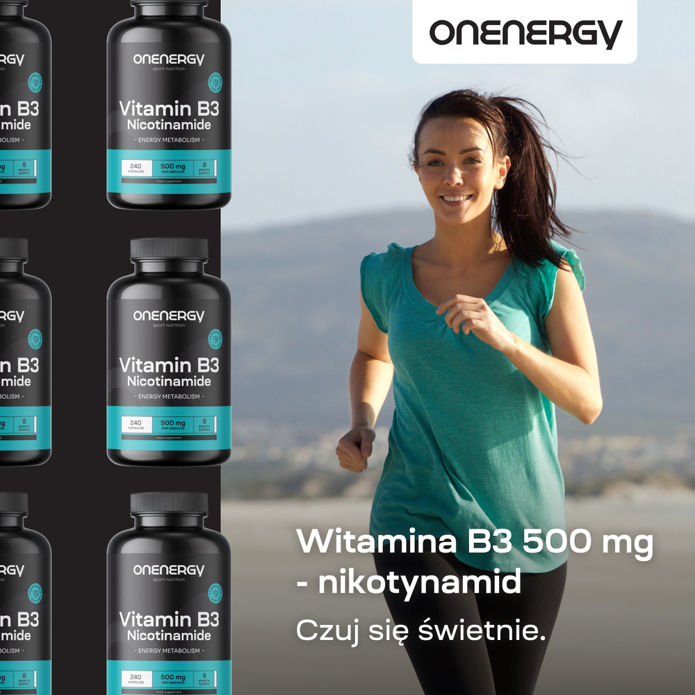 Witamina B3 500 mg - nikotynamid, 240 kapsułek - FutuNatura.pl